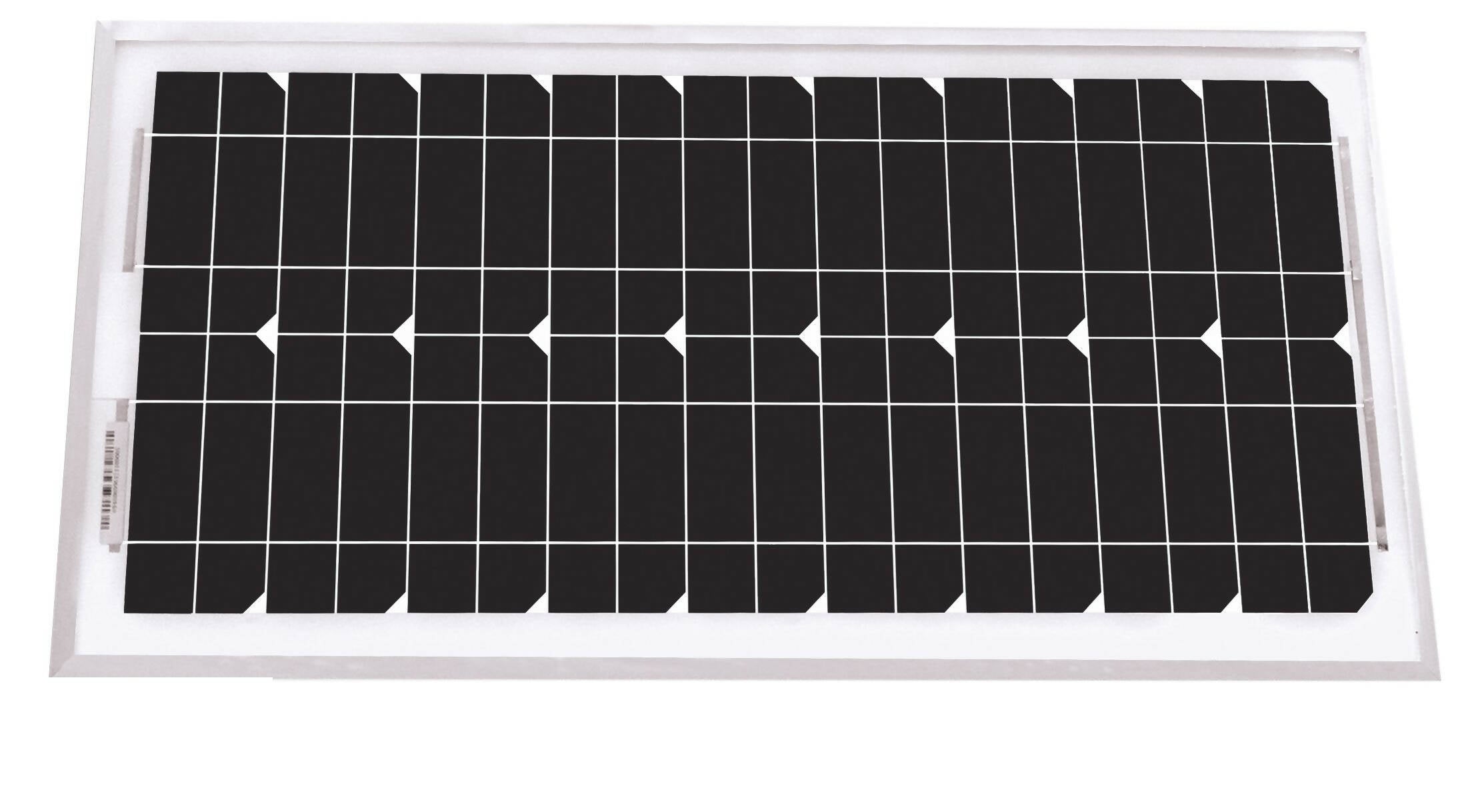 MONOCRYSTAL SOLAR PANEL 20W - 12V | clicktofournisseur.com